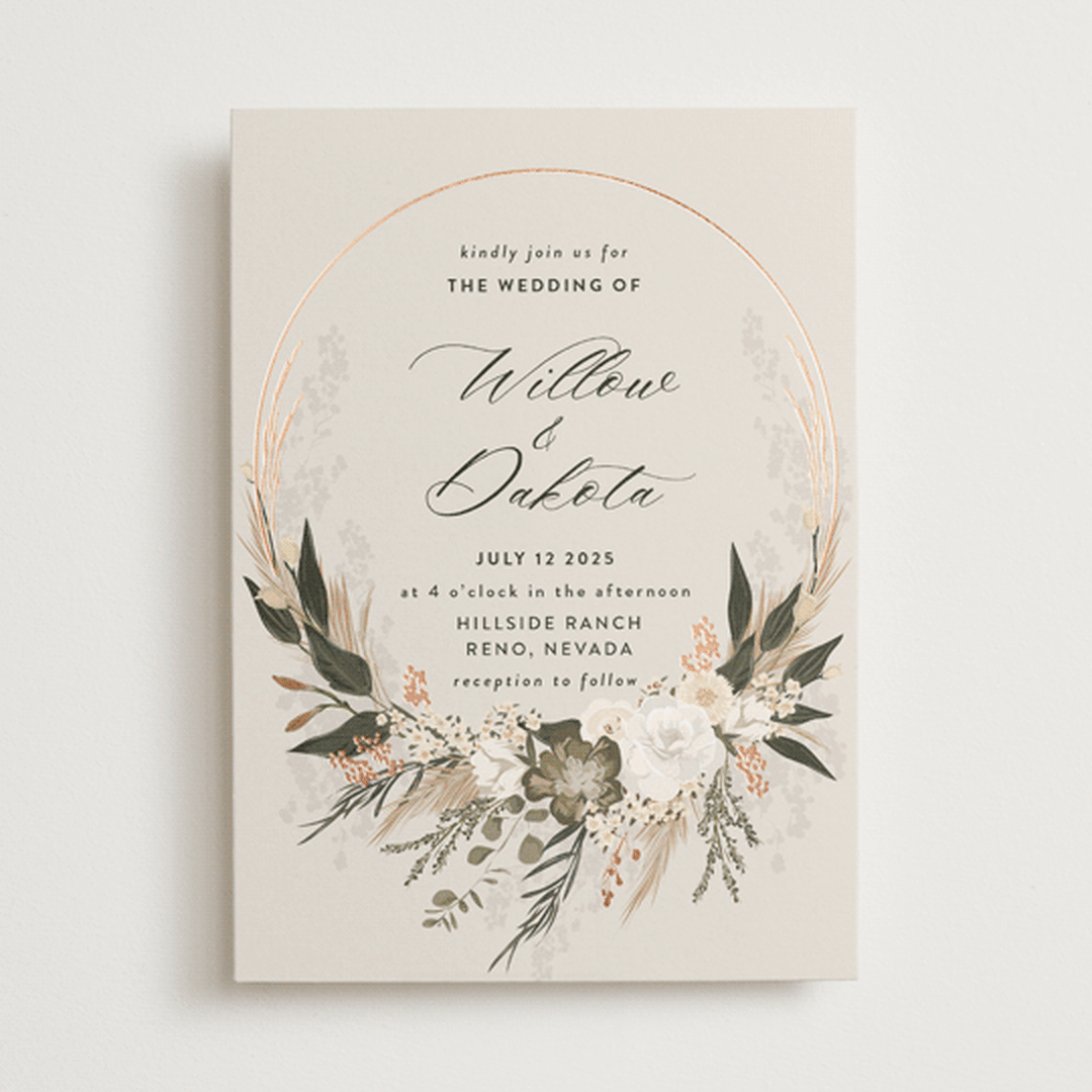 Botanical Edge Foil-Pressed Wedding Invitations by Susan Moyal | Minted