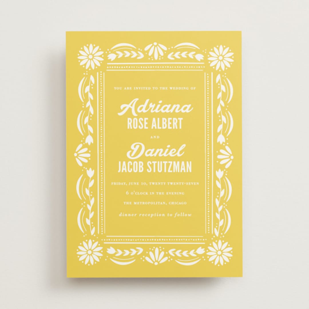 yellow wedding invitations