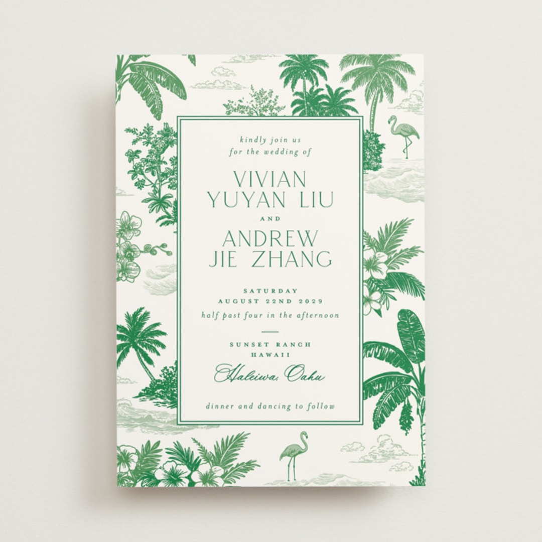 tropical theme wedding invitations