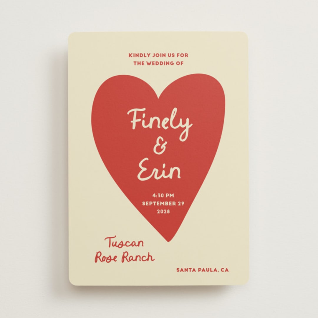 Big Heart Wedding Wedding Invitations by Ani Somi | Minted