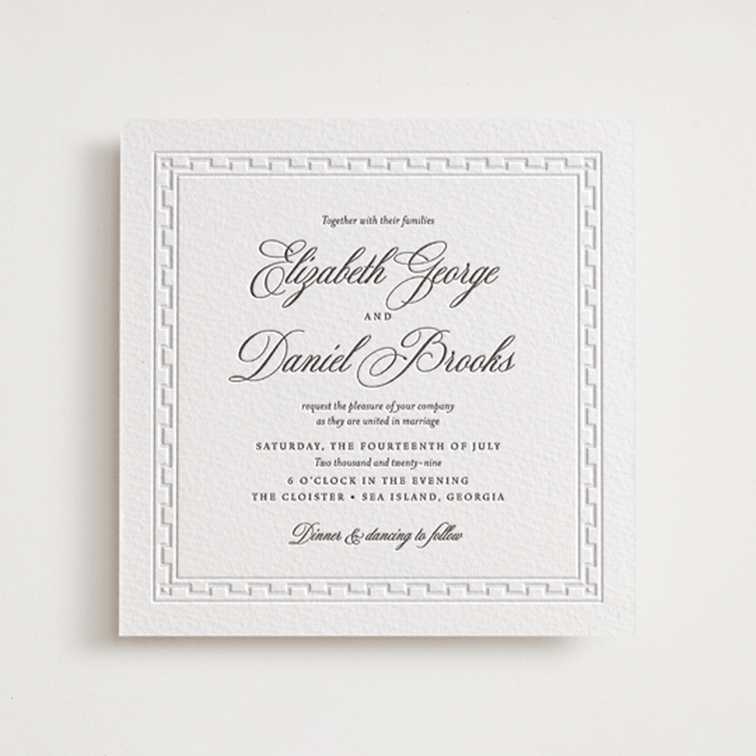 Infinite Letterpress Wedding Invitations by Alston Foster | Minted