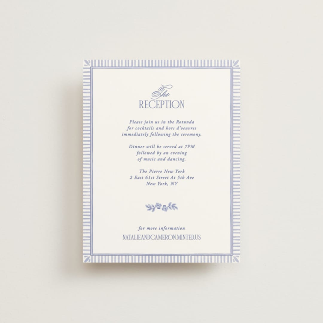 Embroidered Reception Cards by Jenna Holcomb | Minted