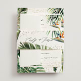 Our Paradise Foil-Pressed RSVP Cards by Elly | Minted