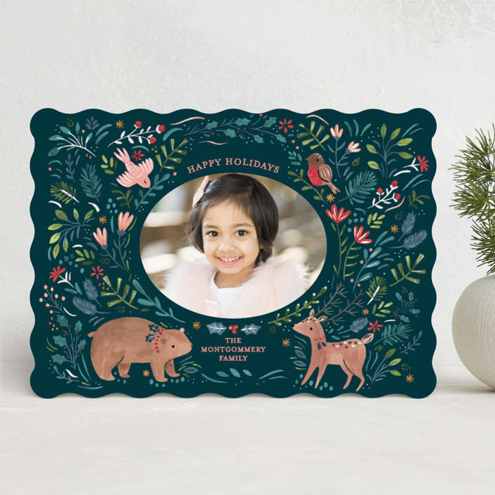 Festive Woodland Holiday Photo Cards by Sarah Knight | Minted