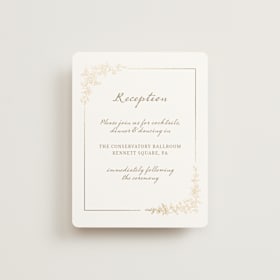 Boho flower crest Foil-Pressed Wedding Invitations by Cass Loh | Minted