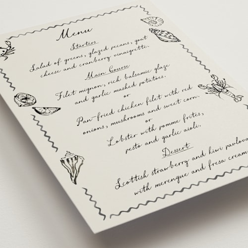 Wedding Menu Cards | Minted