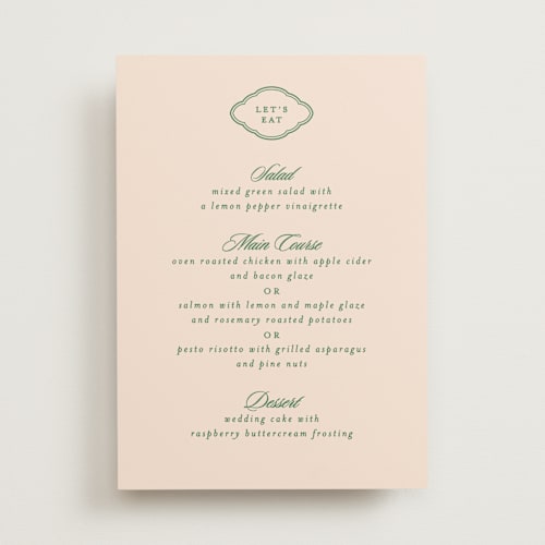 Wedding Menu Cards | Minted
