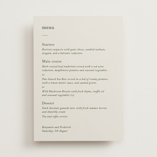 Wedding Menu Cards | Minted