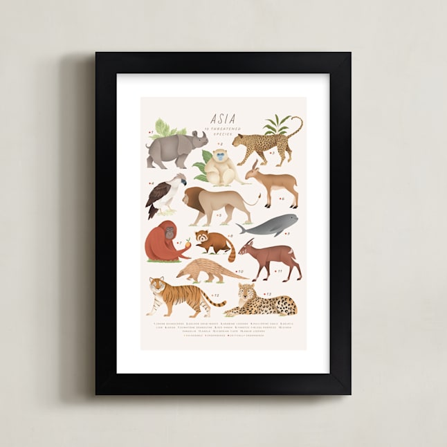 Asia, endangered animals Children's Art Prints by Sabrin Deirani | Minted